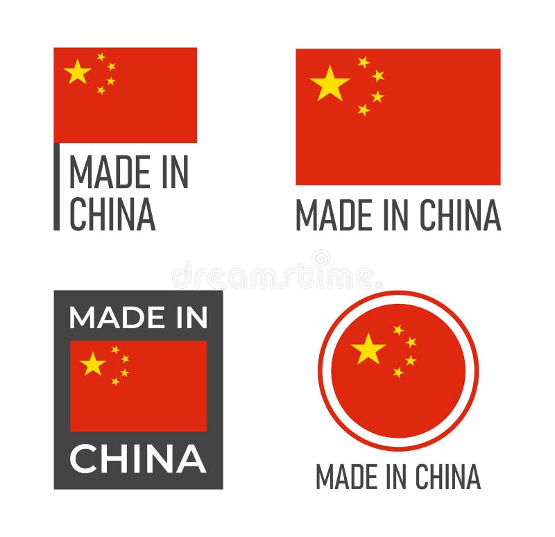 Made in China Icon Set, Chinese Product Labels Stock Vector ...