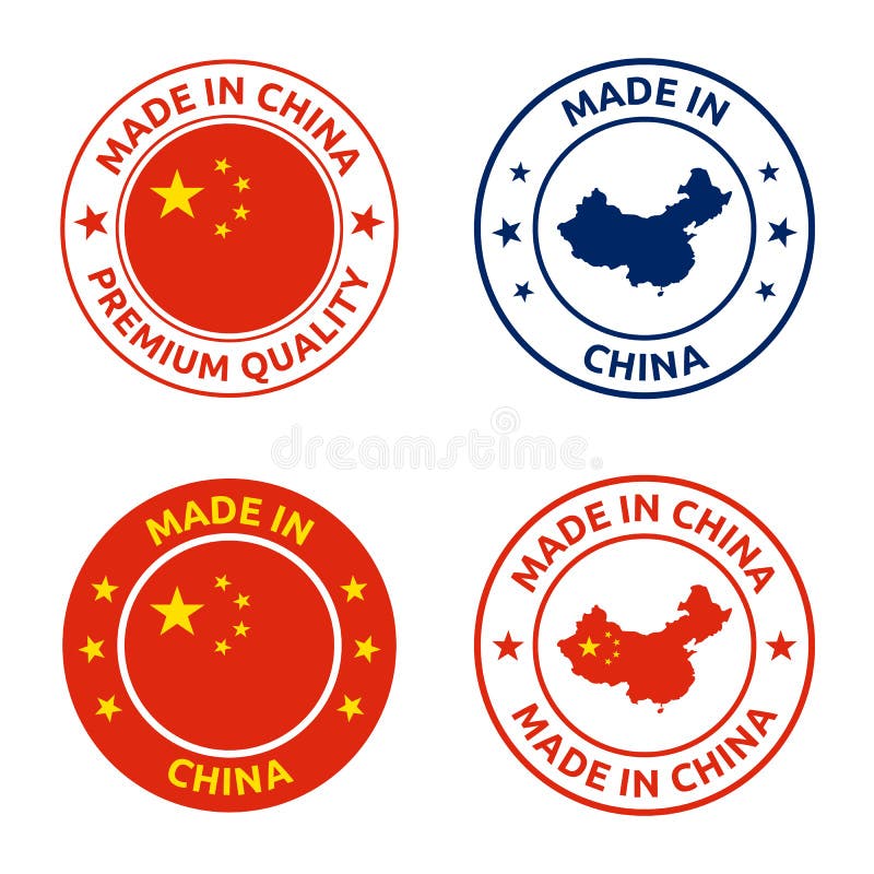 Made in China Stamp Set, Chinese Product Label Stock Vector ...