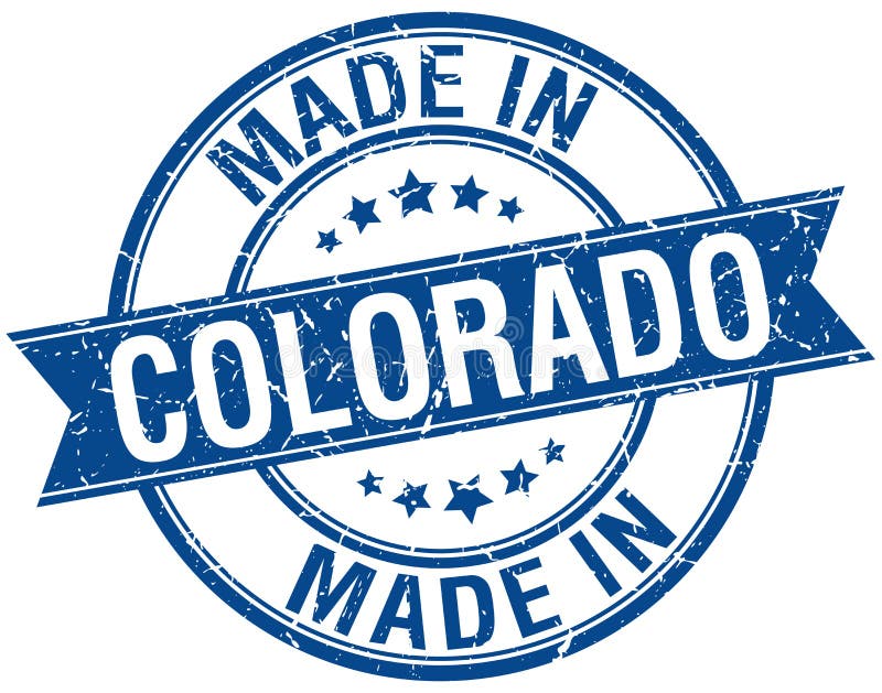 Made in Colorado Blue Round Stamp Stock Vector - Illustration of round ...