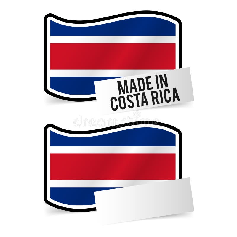 Made in Costa Rica Flag and White Empty Paper Stock Illustration ...
