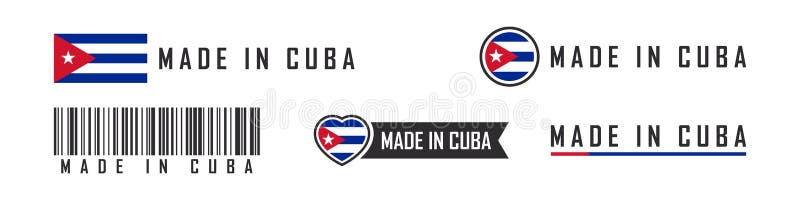 Made in Cuba Logo or Labels. Cuba Product Emblems Stock Illustration ...