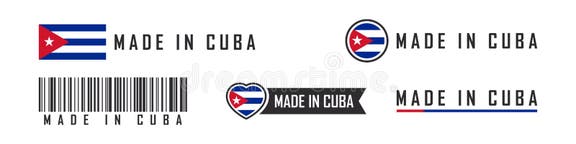 Made in Cuba Logo or Labels. Cuba Product Emblems Stock Illustration ...