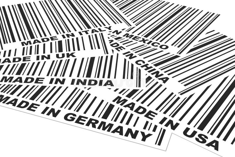 Made in ... stock illustration. Illustration of barcode - 48765609