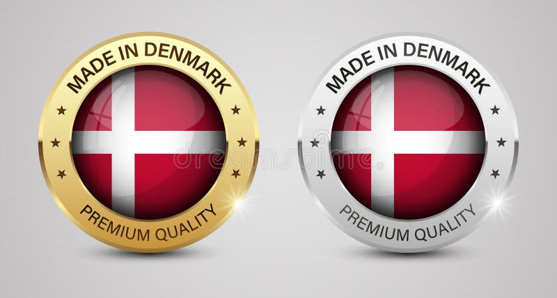 Made in Denmark Graphics and Labels Set Stock Vector - Illustration of ...