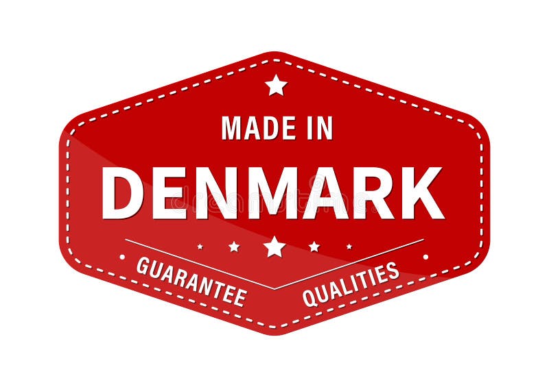 MADE in DENMARK, Guarantee Quality. Label, Sticker or Trademark Stock ...