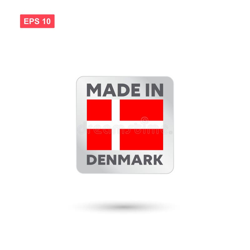Made In Denmark Icon, Premium Quality Sticker With Danish Colors Stock ...