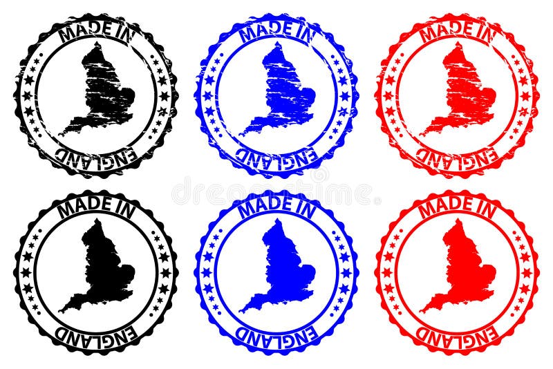 Made in England Rubber Stamp Stock Vector - Illustration of factory ...