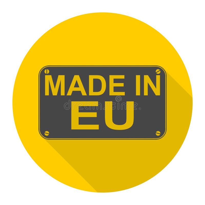Made in EU Icon with Long Shadow Stock Vector - Illustration of crafted ...