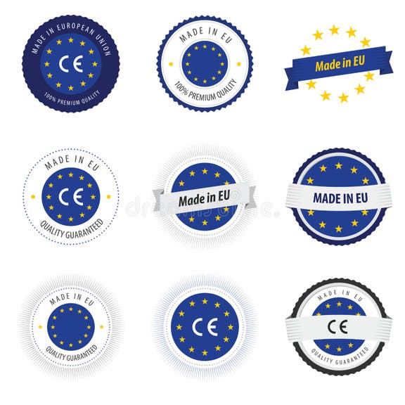 Made in EU Labels, Badges and Stickers Stock Illustration ...