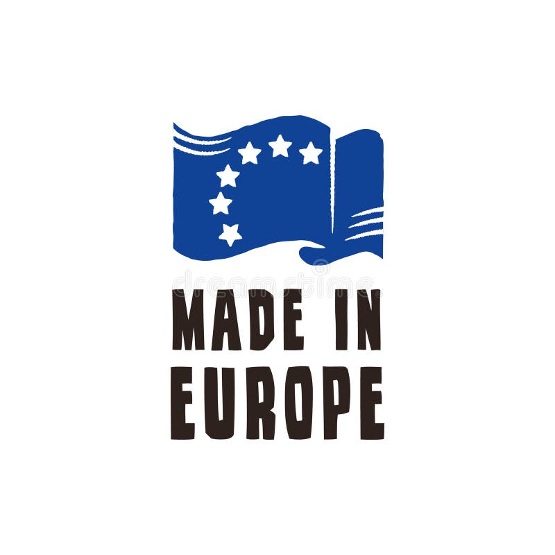 Made in Europe Flag Logo stock illustration. Illustration of stars ...