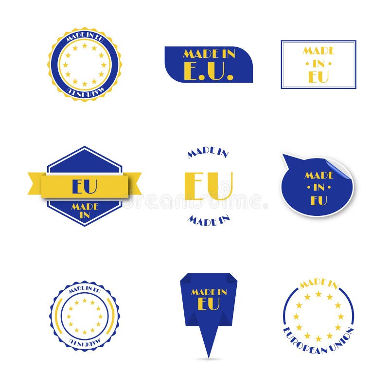 Made in European Union Label Set, Vector Illustration Stock Vector ...