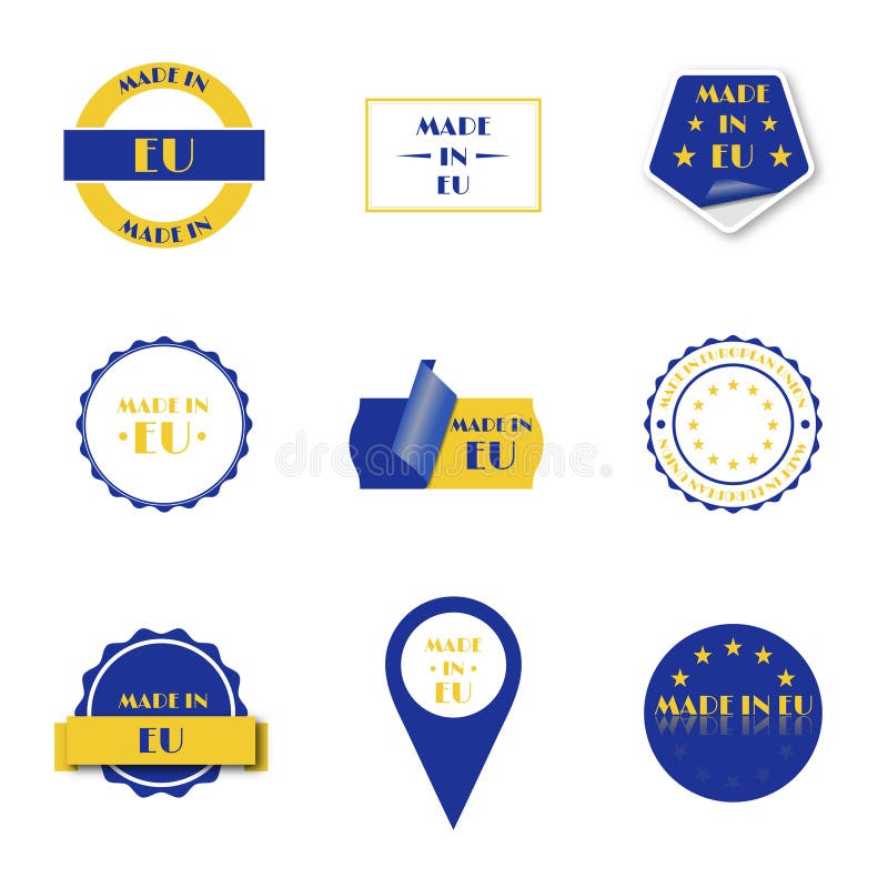 Made in European Union Label Set, Vector Illustration Stock Vector ...