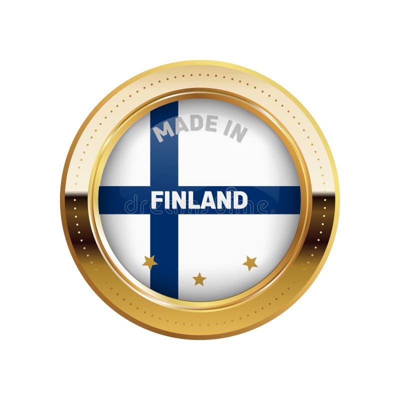 Vector Gold Sticker Made in Finland with National Flag Stock Vector ...