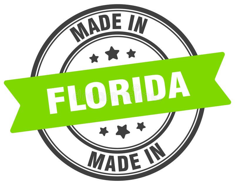 Florida Round Rubber Stamp with Us State Map. Stock Vector ...