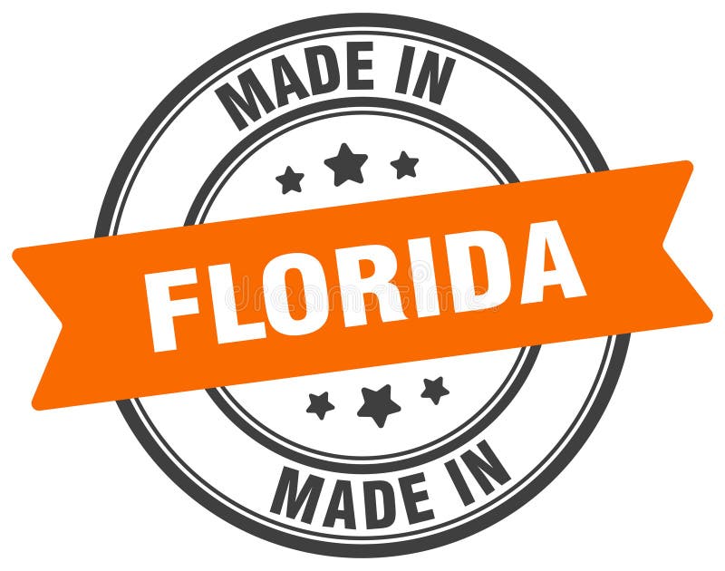 Florida Round Rubber Stamp with Us State Map. Stock Vector ...