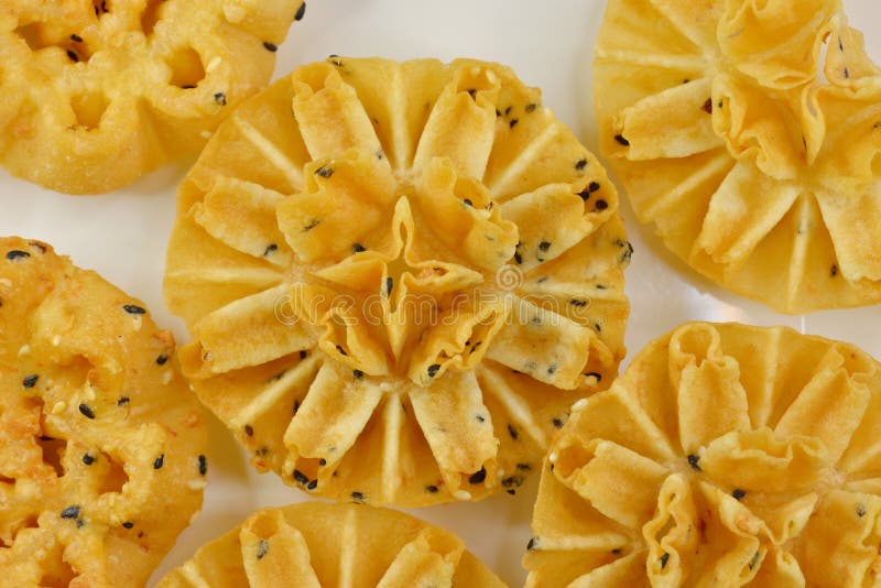 Top View of a Kuih Rose or Rosette Cookie, a Popular Festive Treat To ...