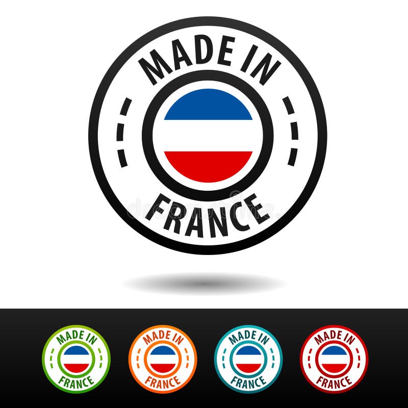 Made in France Badges with French Flag. Stock Vector - Illustration of ...
