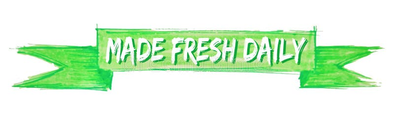 Made fresh daily ribbon stock vector. Illustration of crayon - 146027046