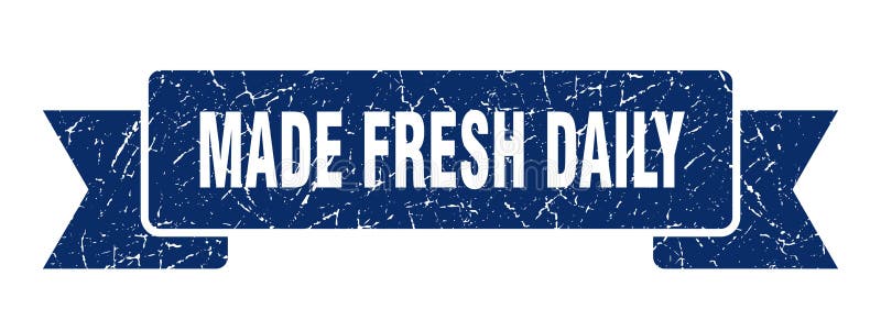 Made fresh daily ribbon. stock vector. Illustration of stamp - 153821554