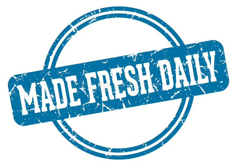 Made fresh daily stamp stock vector. Illustration of round - 365329668