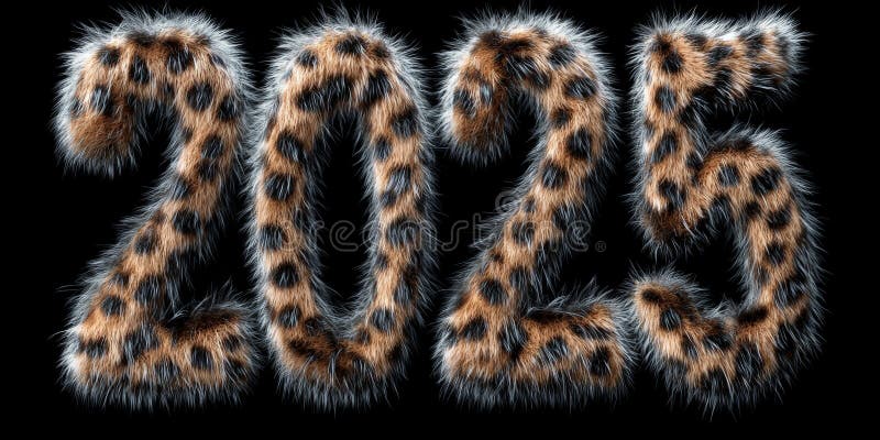 2025 Made of Furry Leopard Print Like Texture, Concept New Year Stock ...