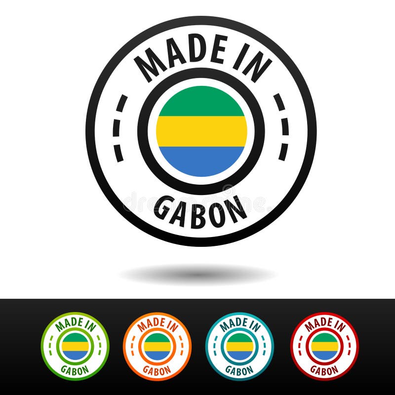 Made in Gabon Badges with Flag Stock Illustration - Illustration of ...