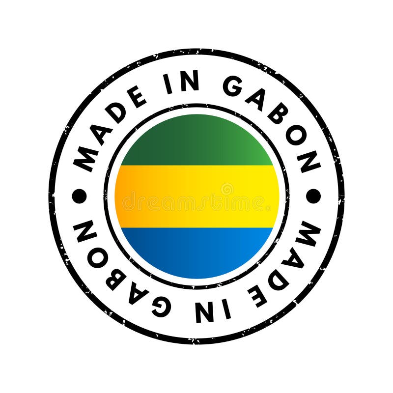 Made in Gabon Text Emblem Stamp, Concept Background Stock Illustration ...