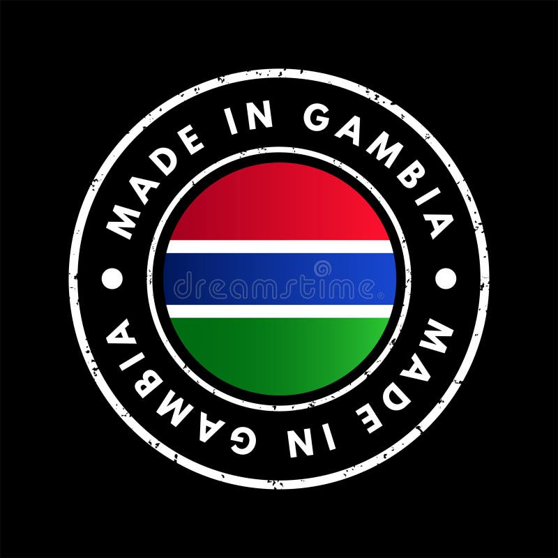 Made in Gambia Text Emblem Stamp, Concept Background Stock Illustration ...