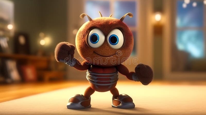 Friendly Looking Fantasy Bug Insect Standing on the Floor. Stock ...