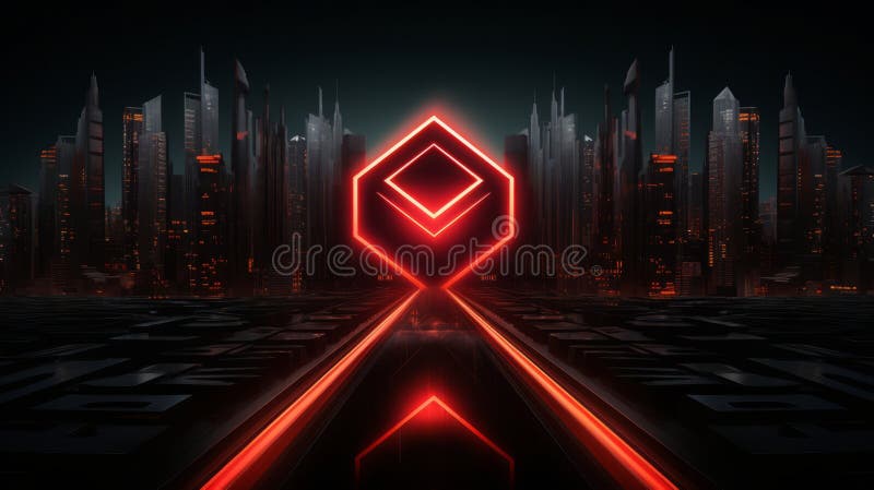 Place Direction Arrow Symbol and Abstract Cityscape in the Background ...