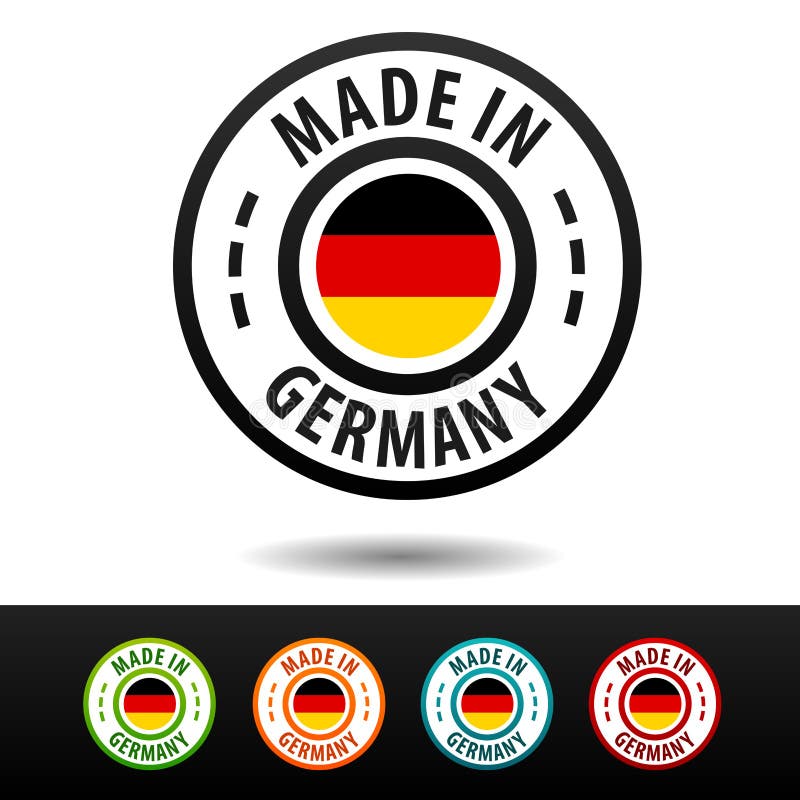 Made in Germany Label Badge Logo Certified. Stock Vector - Illustration ...