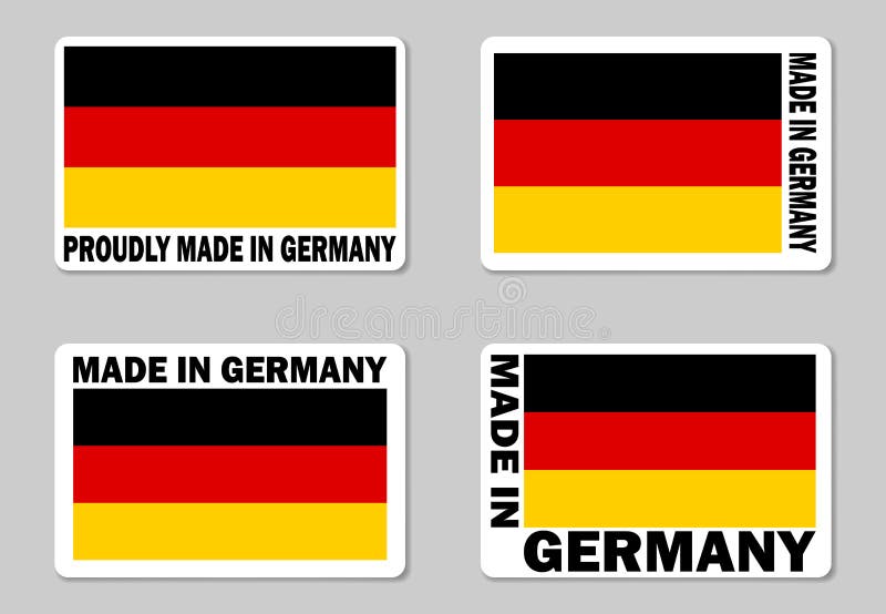 Made in Germany Label Sticker, Vector Set. Merchandise Tag with German ...