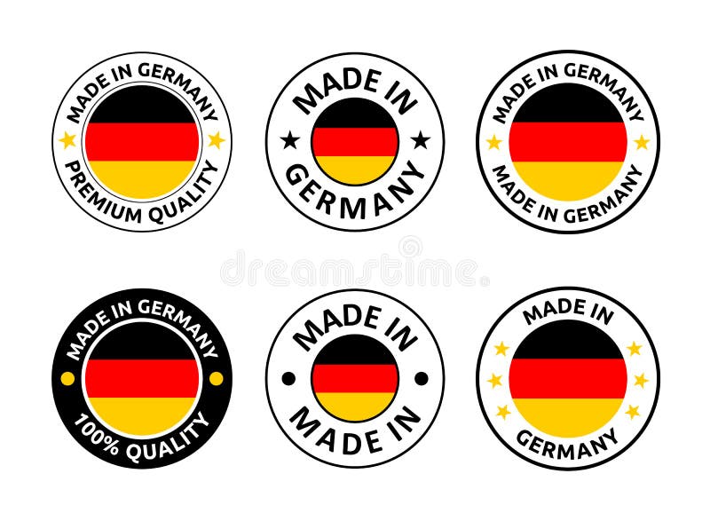 Made in Germany Labels Set, German Product Emblem Stock Vector ...