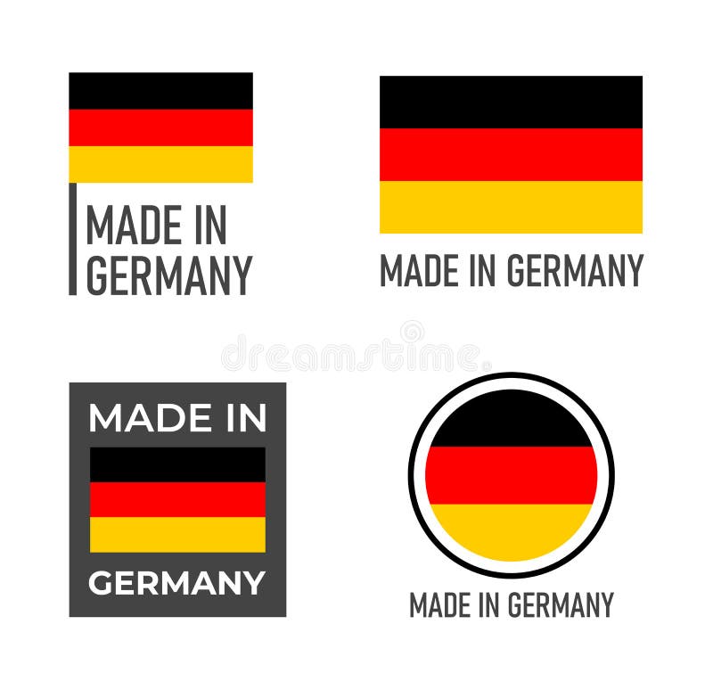Made in Germany Labels Set, German Product Emblem Stock Vector ...