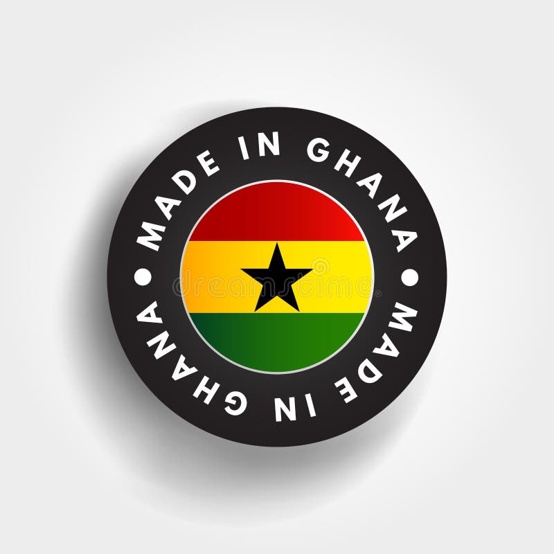 Made in Ghana Text Emblem Badge, Concept Background Stock Illustration ...