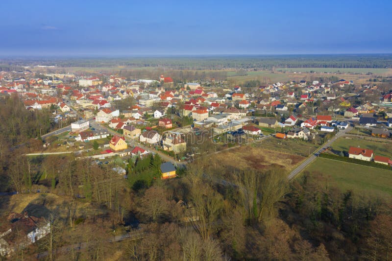 A Panorama of a Small Town Made from Above. Stock Photo - Image of ...