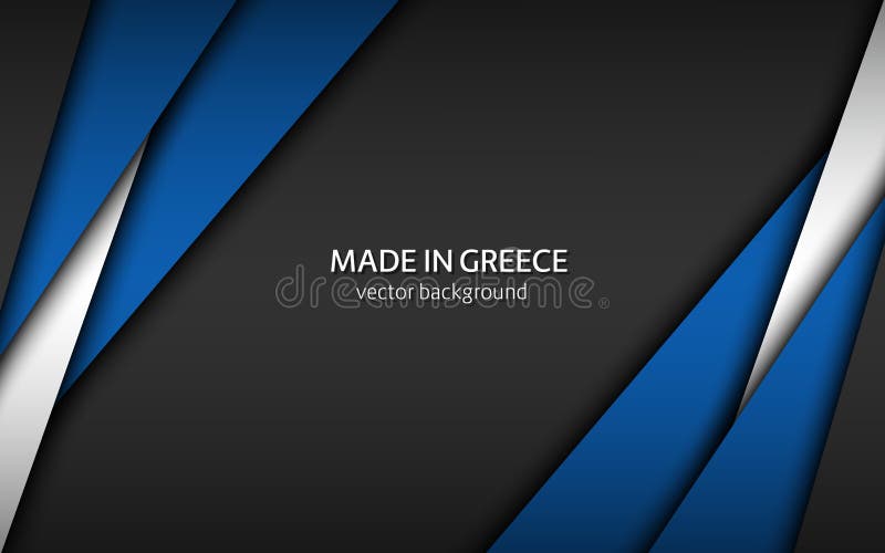 Made in Greece, Modern Vector Background with Greek Colors, Overlayed ...