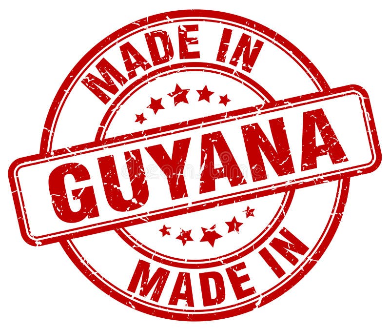 Made in Guyana - Set of Labels, Stamps, Badges, with the Guyana Map and ...