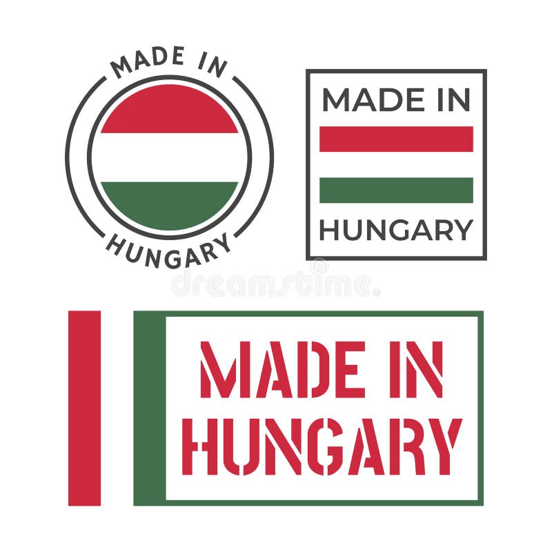Made in Hungary Icon Set, Product Labels of Hungary Stock Vector ...