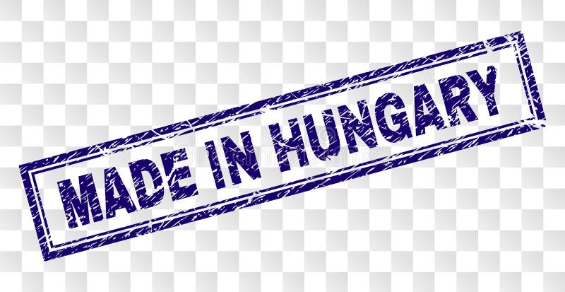 Scratched HUNGARY Rectangle Stamp Stock Vector - Illustration of ...