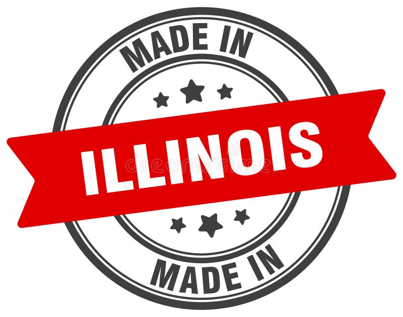 Made in Illinois Round Sign. Made in Illinois Stamp Stock Vector ...
