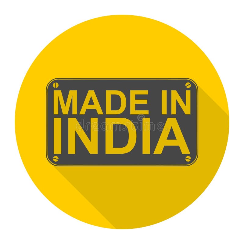 Made in India Icon with Long Shadow Stock Vector - Illustration of ...