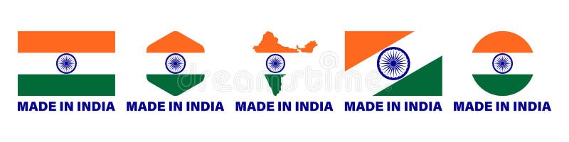 Made in India icons set. stock vector. Illustration of india - 386281399