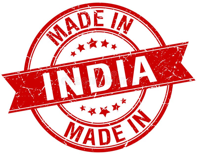 Made in India Red Round Stamp Stock Vector - Illustration of grungy ...