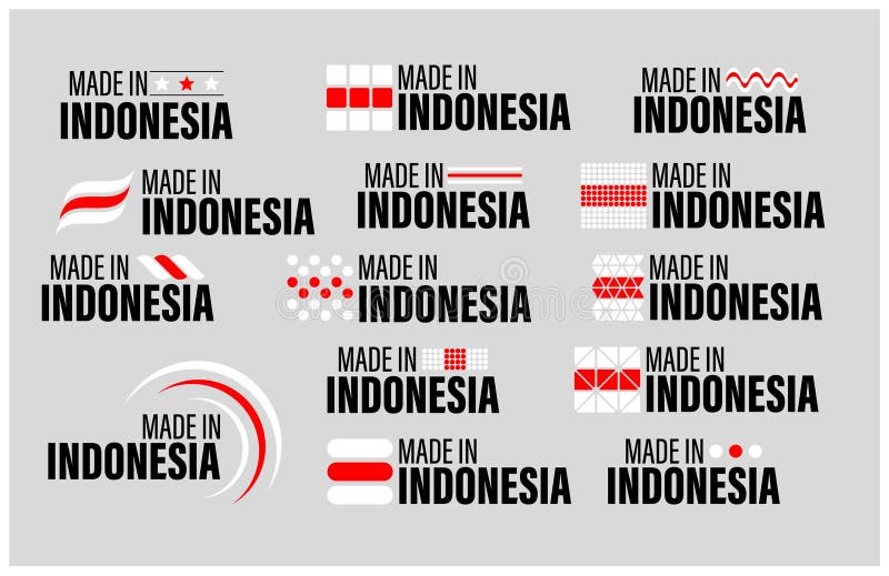 Made in Indonesia Graphic and Label Set Stock Vector - Illustration of ...