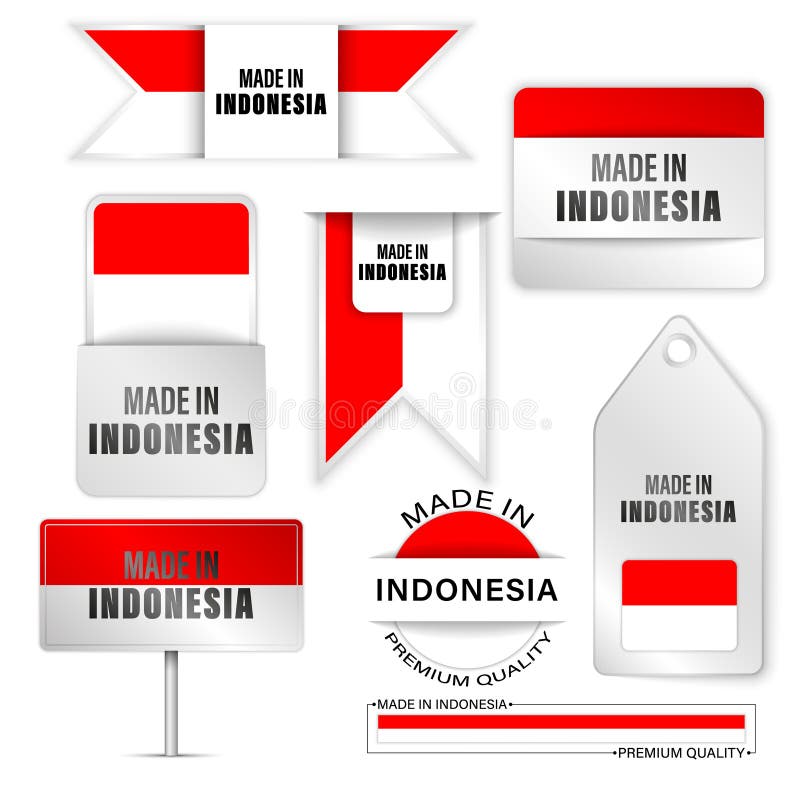 Made in Indonesia Graphics and Labels Set Stock Vector - Illustration ...