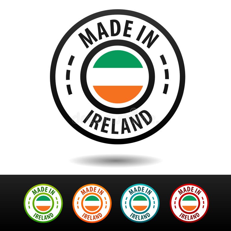 Made in Ireland Badges with Irish Flag Stock Illustration ...
