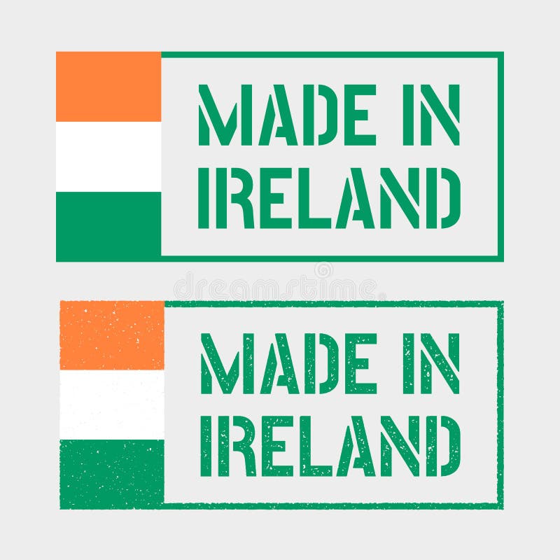 Made in Ireland Icon Set, Product Labels of Republic of Ireland Stock ...