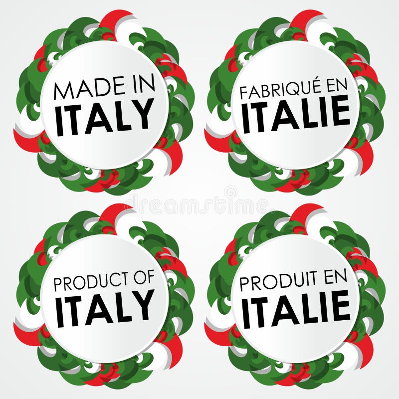 Made in Italy Badges stock vector. Illustration of flag - 41131990