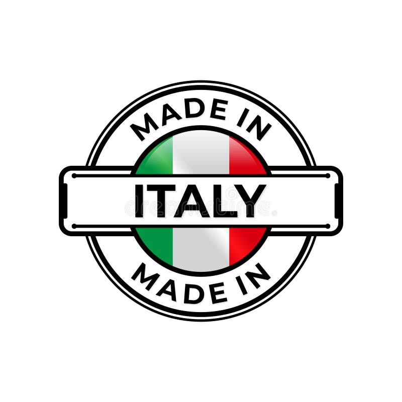 Made in Italy Label Icon Emblem Isolated on White Background Stock ...
